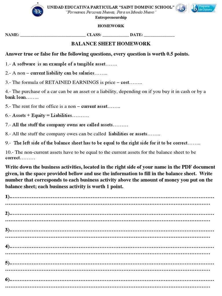 Balance Sheet Homework | PDF | Balance Sheet | Financial Accounting