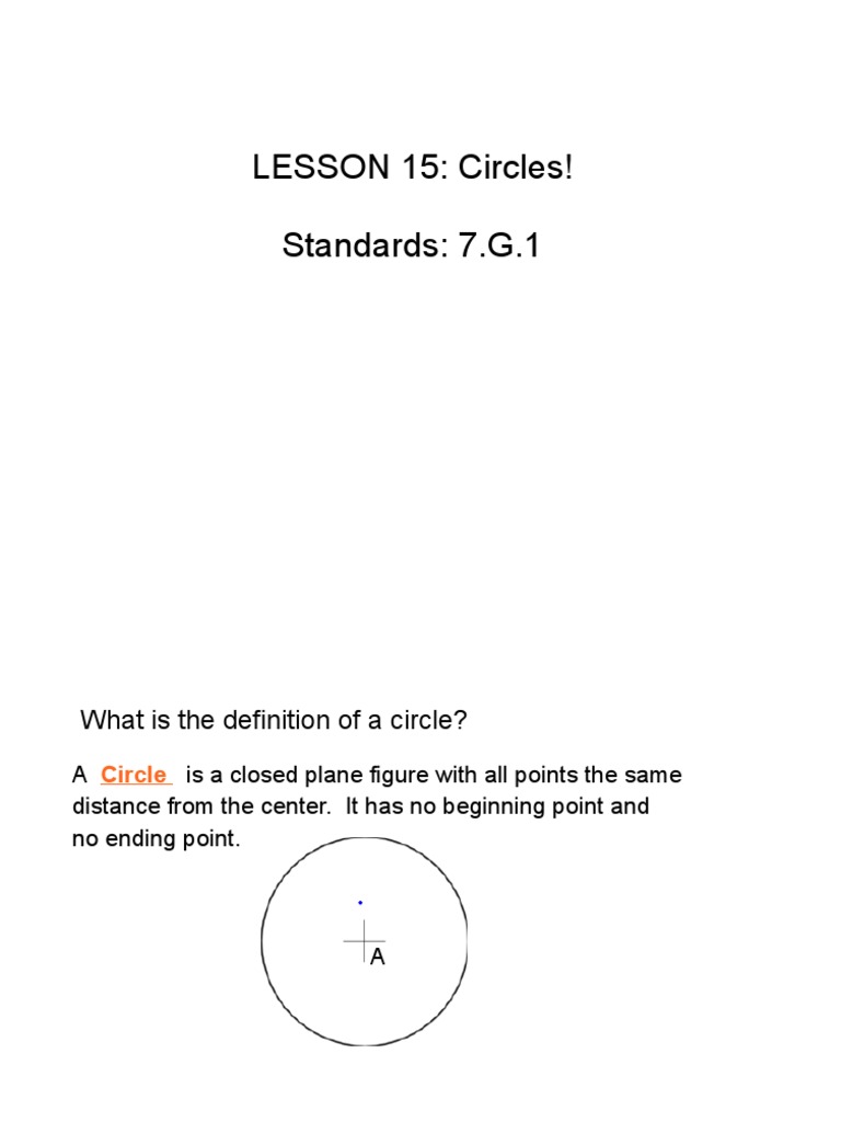 Lesson 15 Circles | PDF | Area | Circle