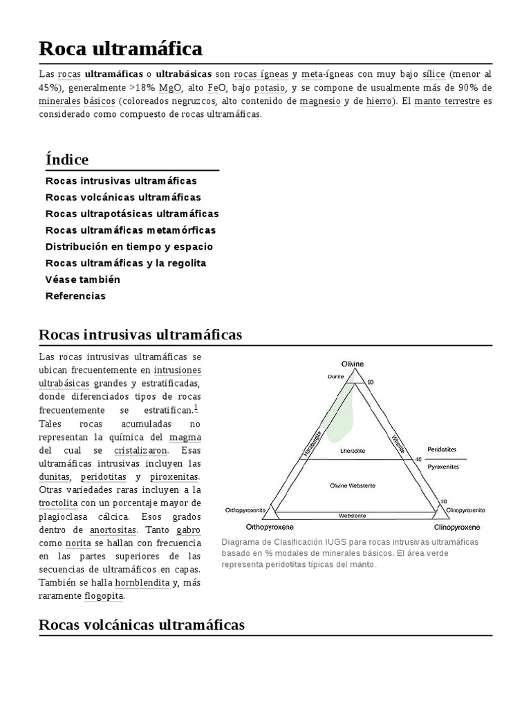 Características de las Rocas Ultramáficas | PDF | Petrología | Geología