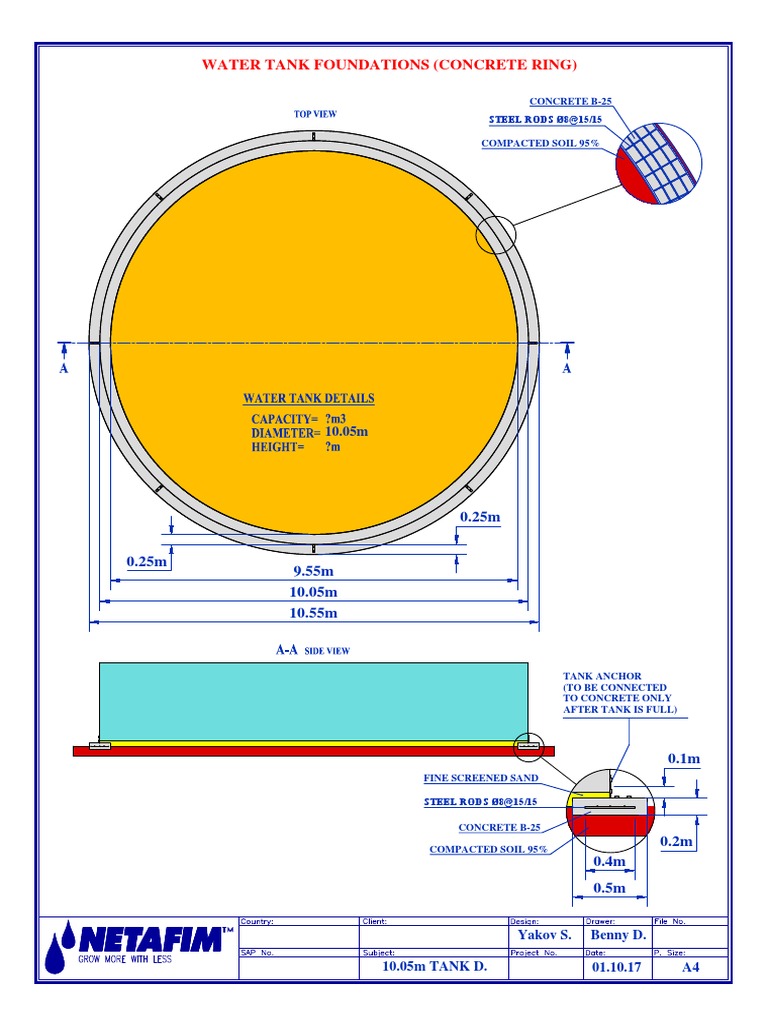 Concrete Ring Water Tank Foundation | PDF