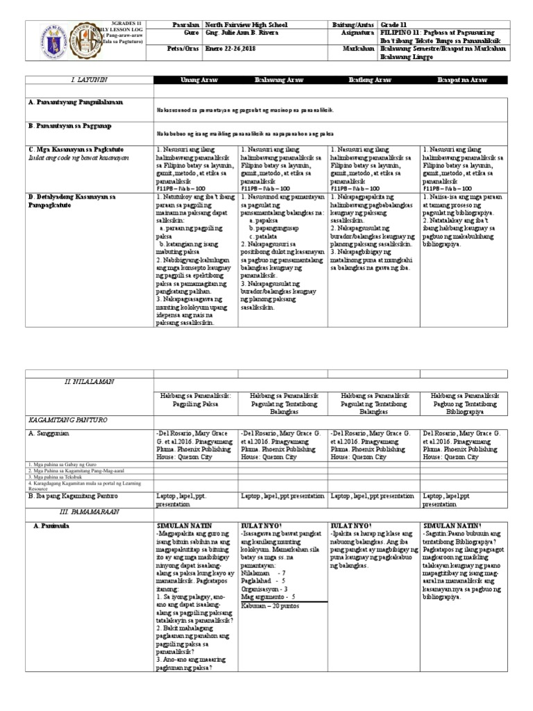 DLL Pagbasa 2ndweek Finals | PDF