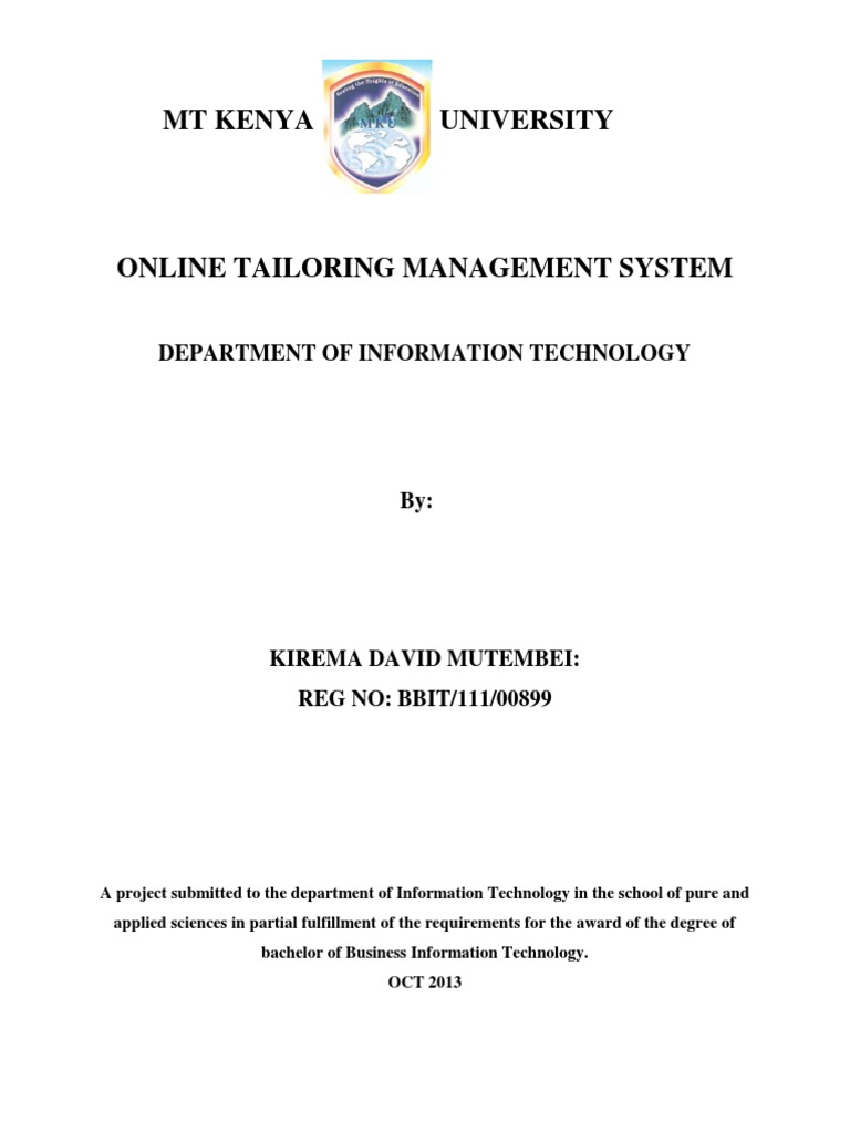 Online Tailoring Management System PDF | PDF | Software Testing | Databases