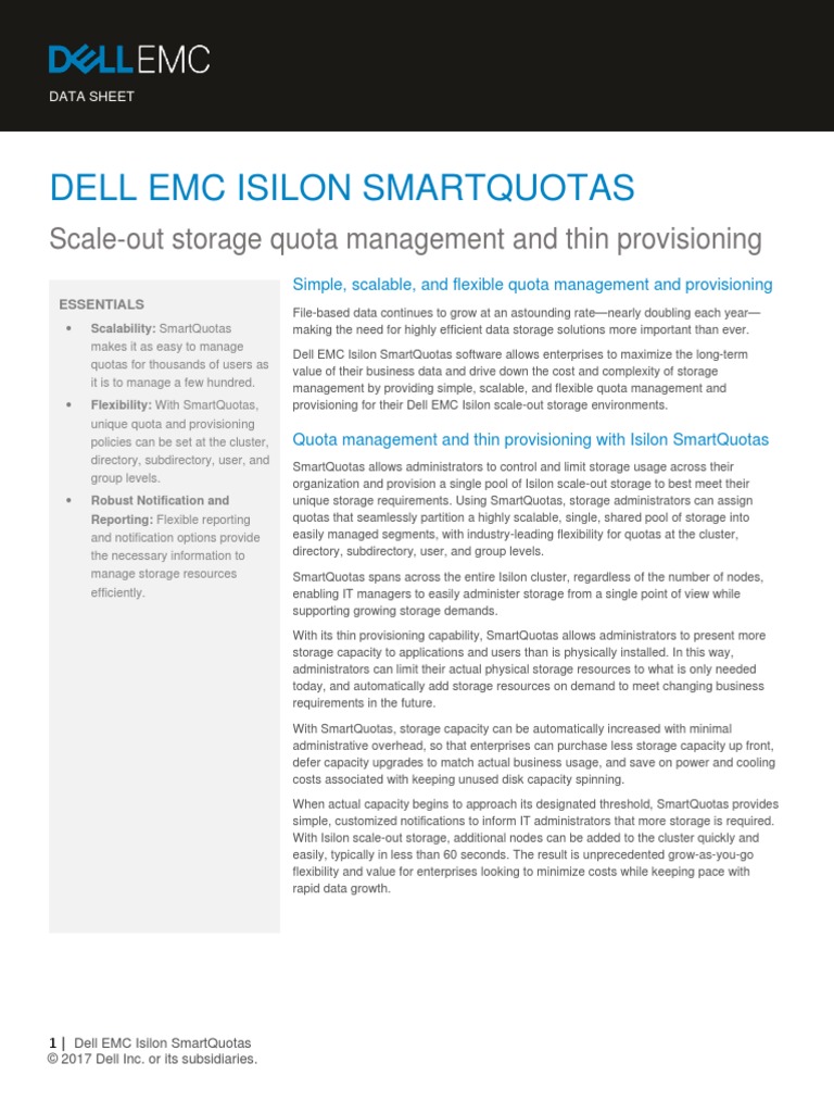 h11232 Isilon Smartquotas Ds | PDF | Scalability | File System