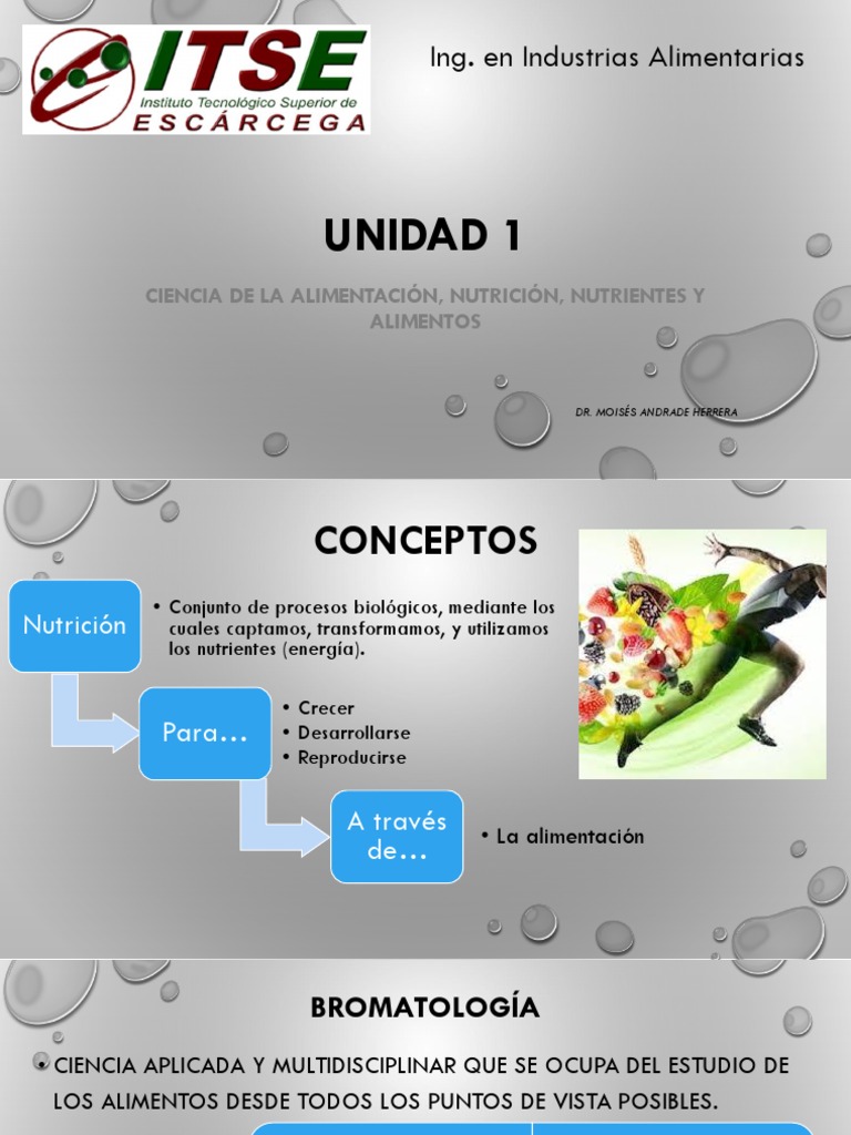 Unidad 1 Nutrición | PDF | Dieta | Ciencia de los Alimentos