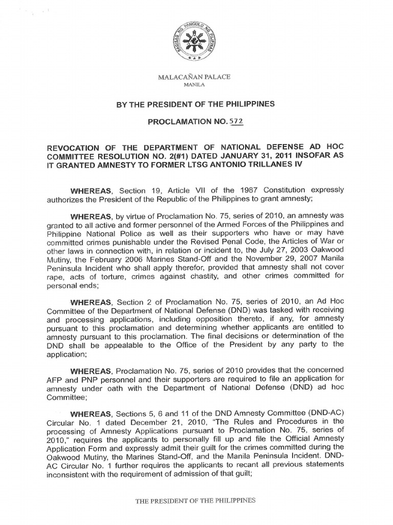 Proclamation No 572 | PDF