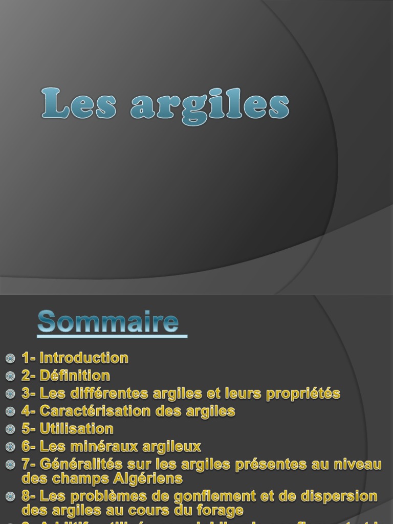 Propriétés et applications des argiles | PDF | Argile | Matériaux