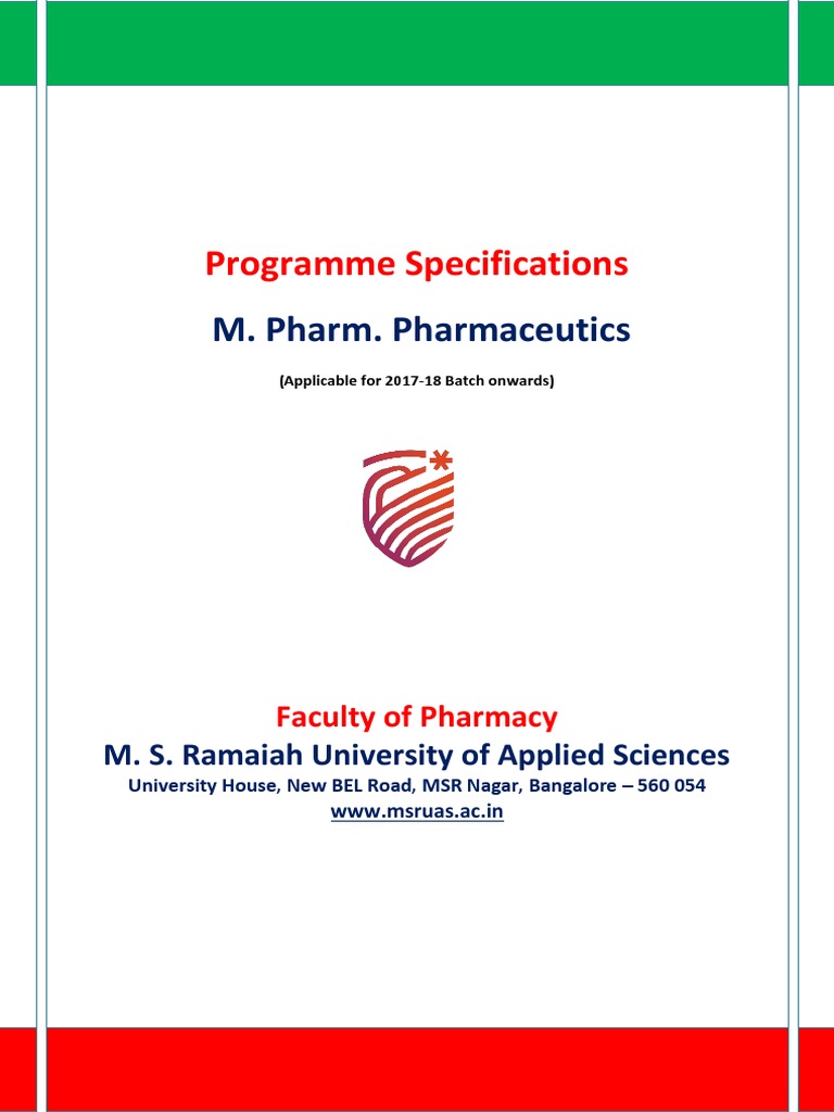 M.Pharm (PS) PCS PDF | PDF | Thesis | Postgraduate Education