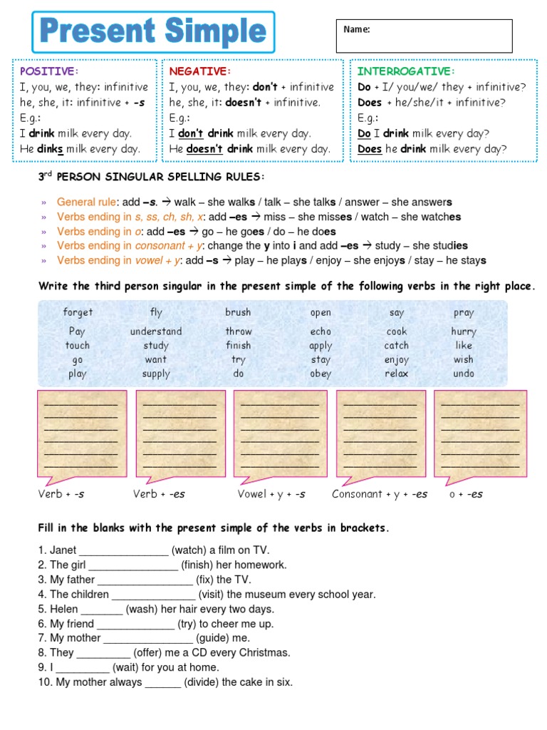 Present Simple | PDF | Language Families | Linguistic Morphology