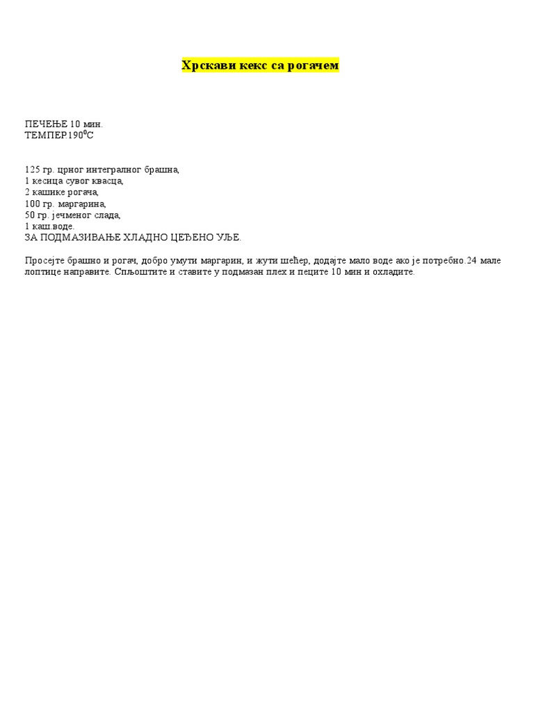 Hrskavi Keks Sa Rogacem | PDF