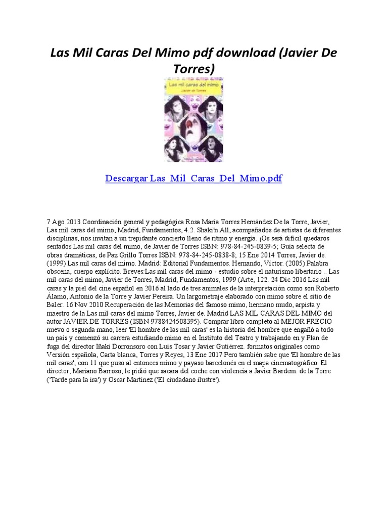 Las Mil Caras Del Mimo | PDF
