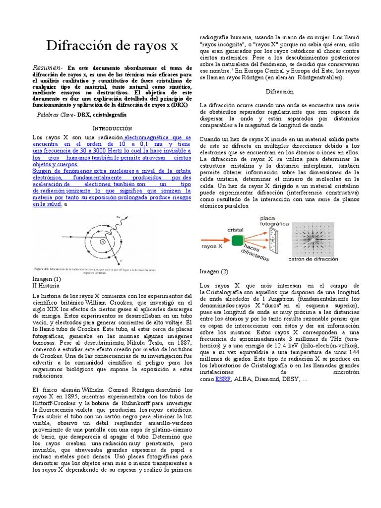 DRX | PDF | Rayo X | Cristalografía de rayos X
