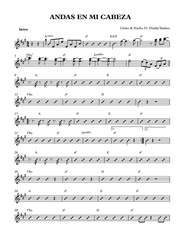 Chino Nacho ANDAS EN MI CABEZA PDF | PDF