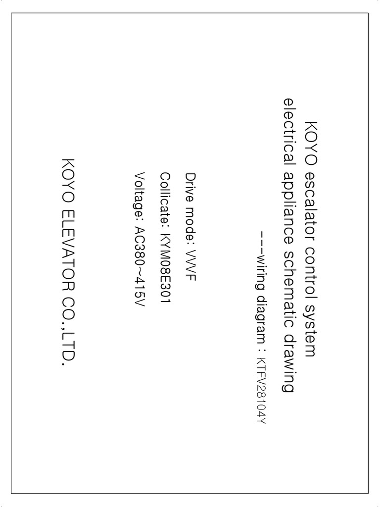 KOYO ESCALATOR Electrical Schematic Diagram VVVF | PDF | Elevator ...