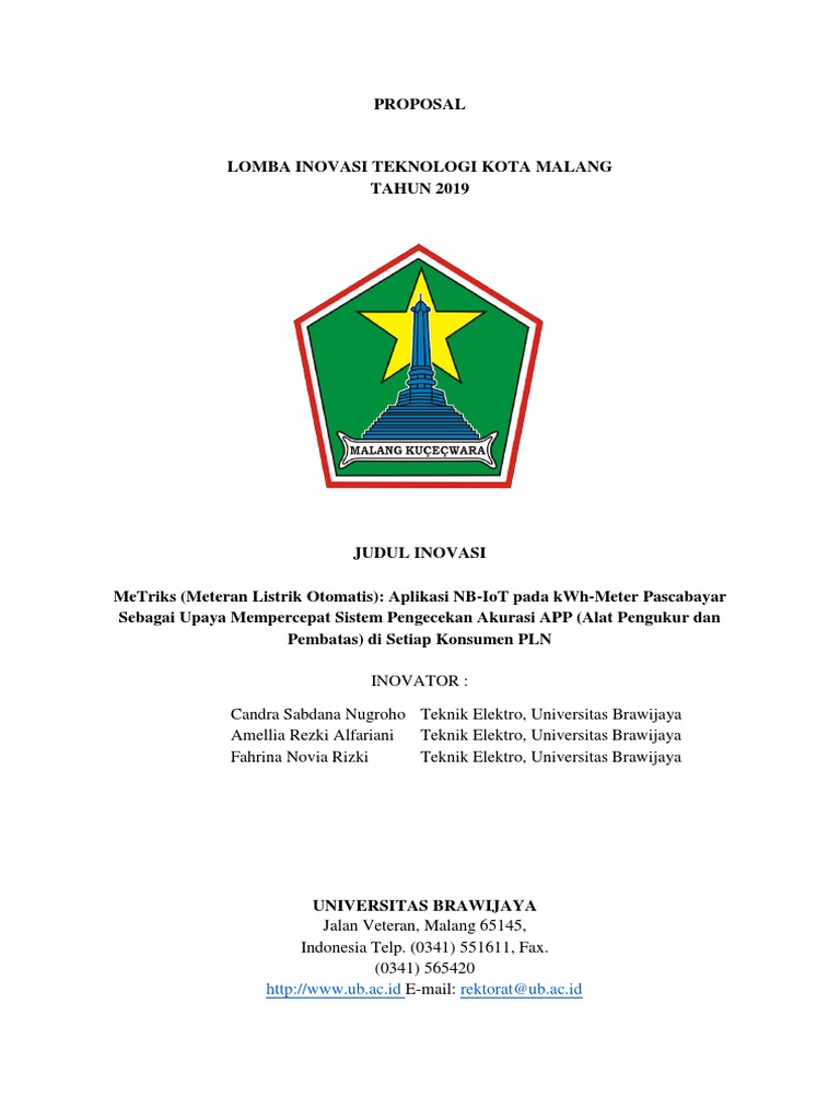 Proposal Inotek Malang 2019 PDF | PDF