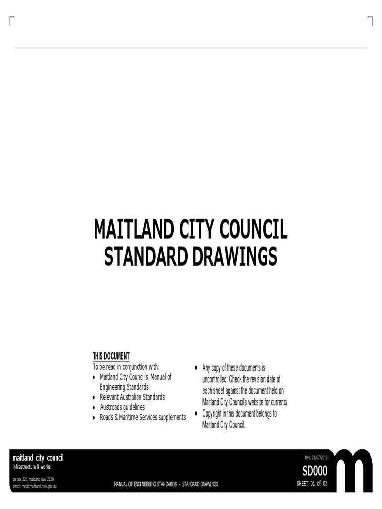 MCC Standard Drawings Rev190723 | PDF | Sidewalk | Stormwater