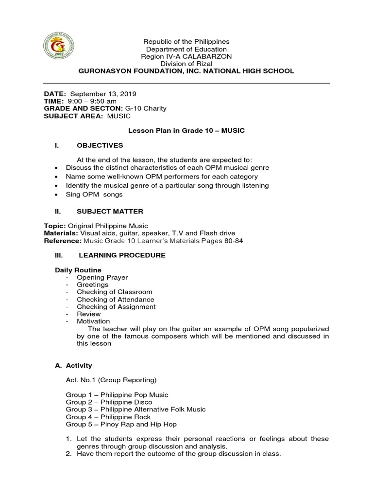 Exploring Original Philippine Music (OPM) Genres: A Music Lesson on ...