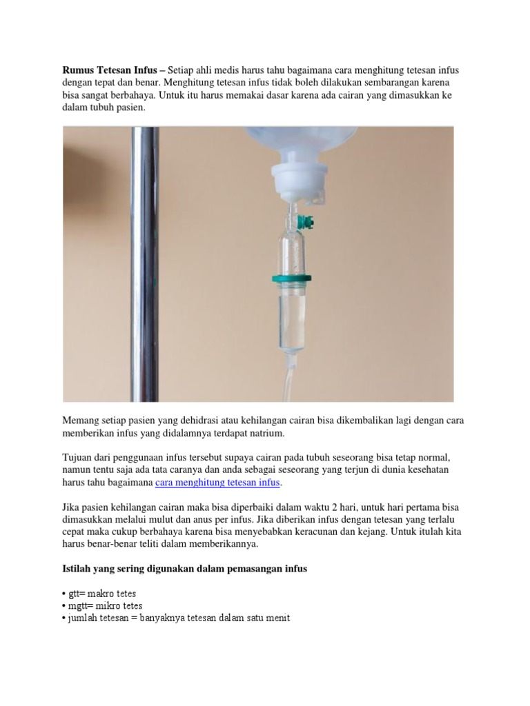Rumus Tetesan Infus | PDF