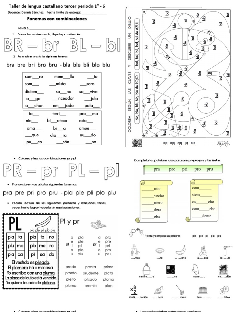 Taller de Castellano Sobre Las Combinaciones | PDF