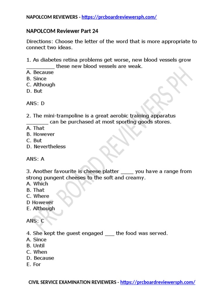 NAPOLCOM REVIEWERS - PRC EXAM GUIDE | PDF