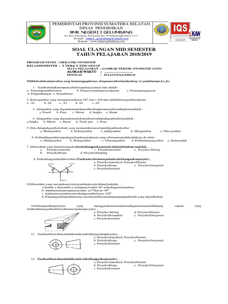 Soal Mid Semester Genap Gto | PDF