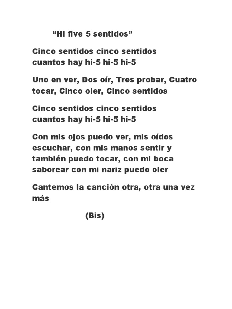 Hi Five 5 Sentidos | PDF