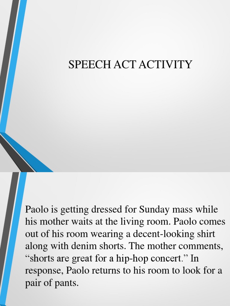 Activity Types of Speech Act | PDF