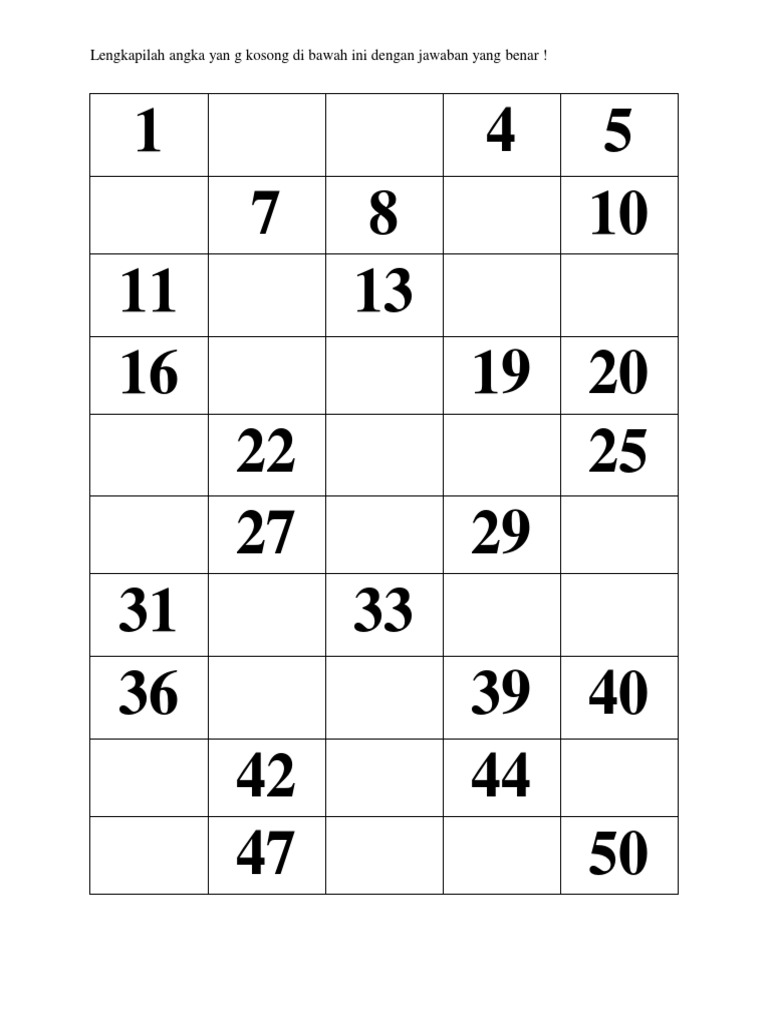 Melengkapi Angka | PDF