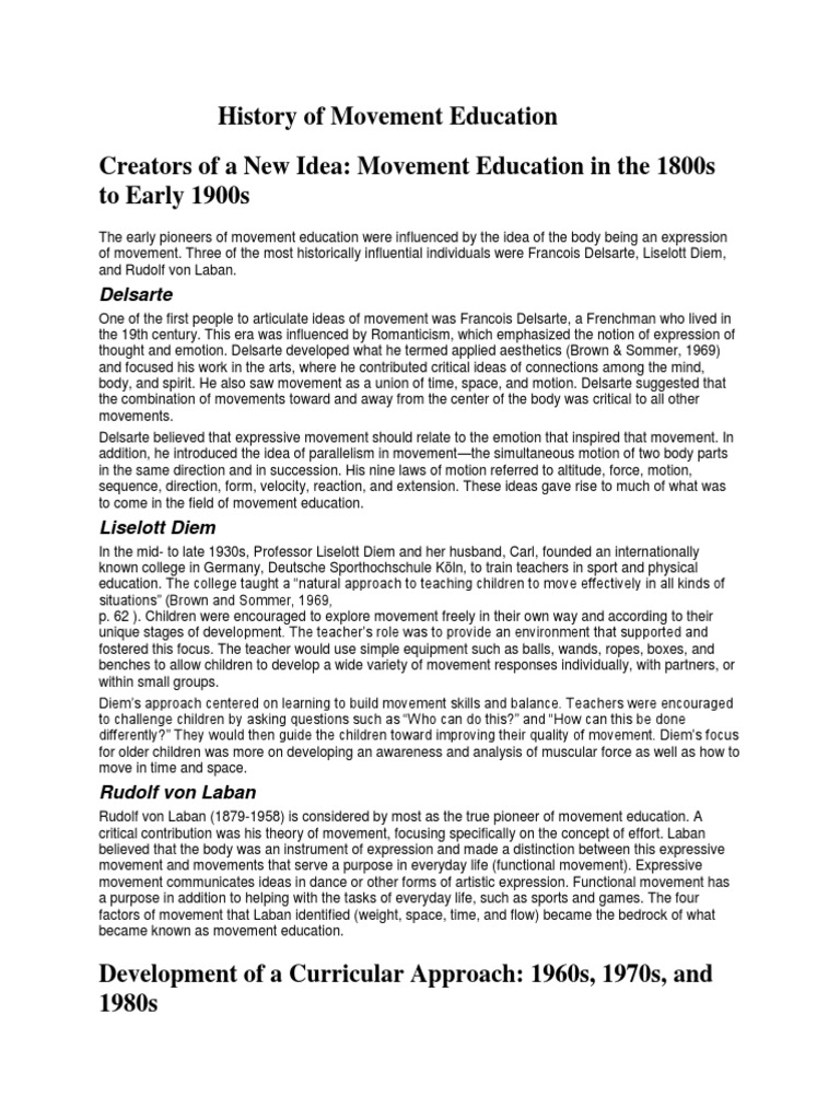 History of Movement Education | PDF | Physical Education | Curriculum