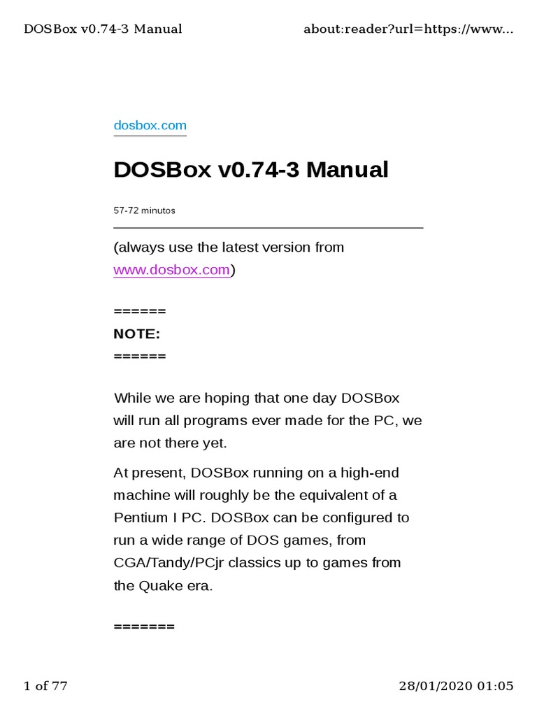 Dosboxmanual PDF | PDF | Dos | Floppy Disk