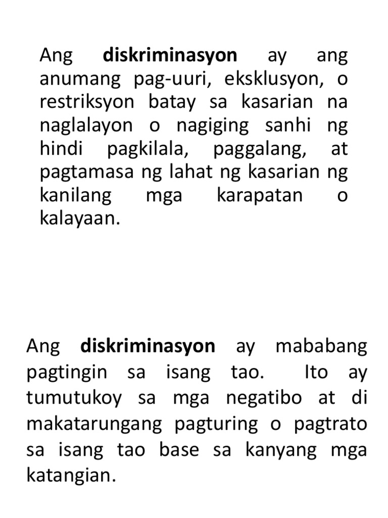 DISKRIMINASYON | PDF
