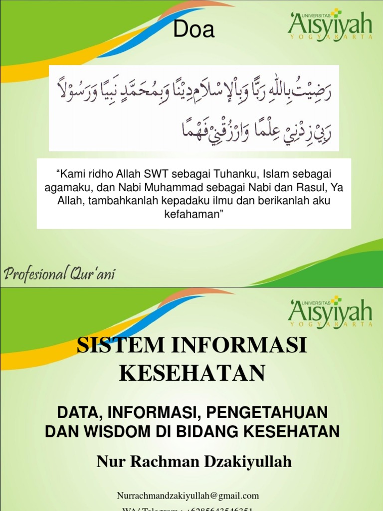 Prinsip Dasar, Data, Informasi, Pengetahuan Dan Wisdom Di Bidang ...