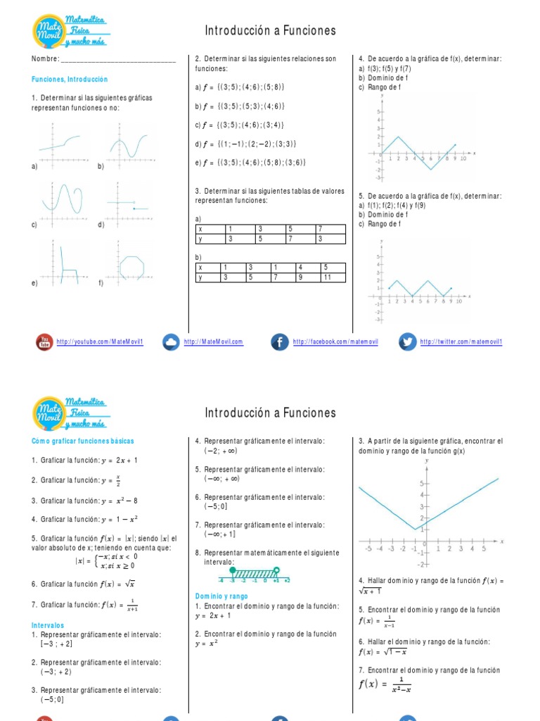 Introducción a conceptos básicos de funciones | PDF | Función ...