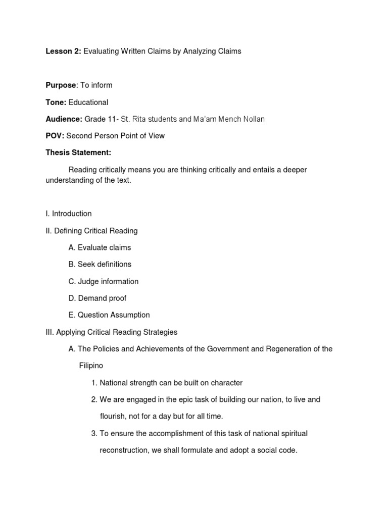 Reading Outline | Download Free PDF | Intertextuality | Communication