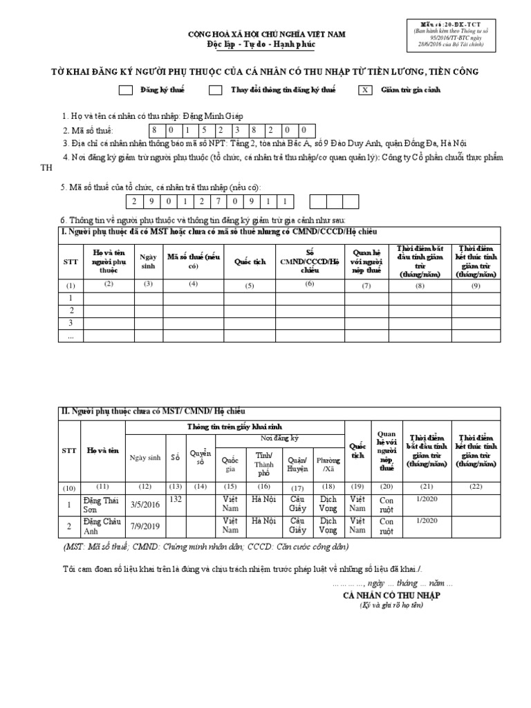 Mau Bieu 20 DK TCT | PDF