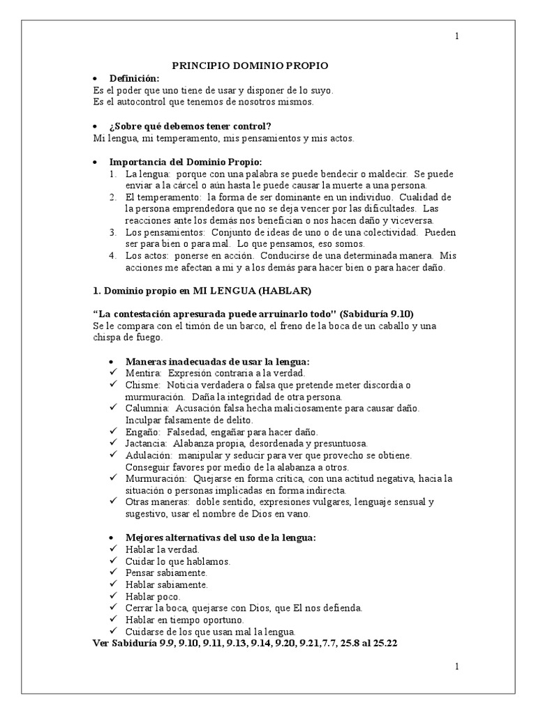 Principio del Dominio Propio | PDF | Mente | Verdad