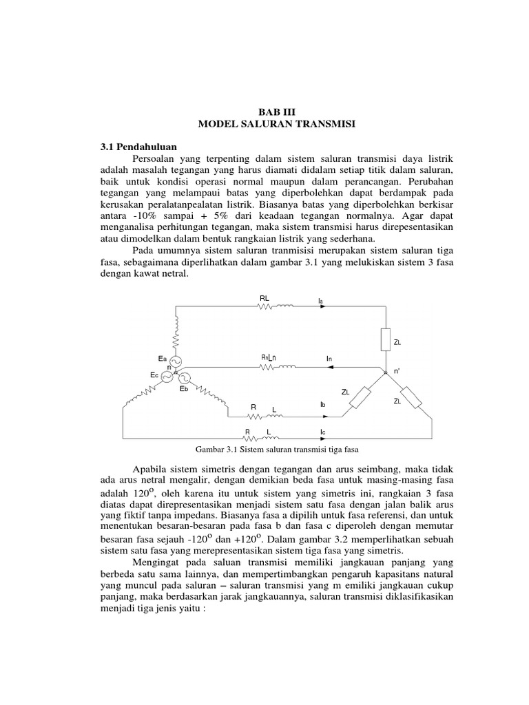 Model Saluran Transmisi Daya Listrik | PDF