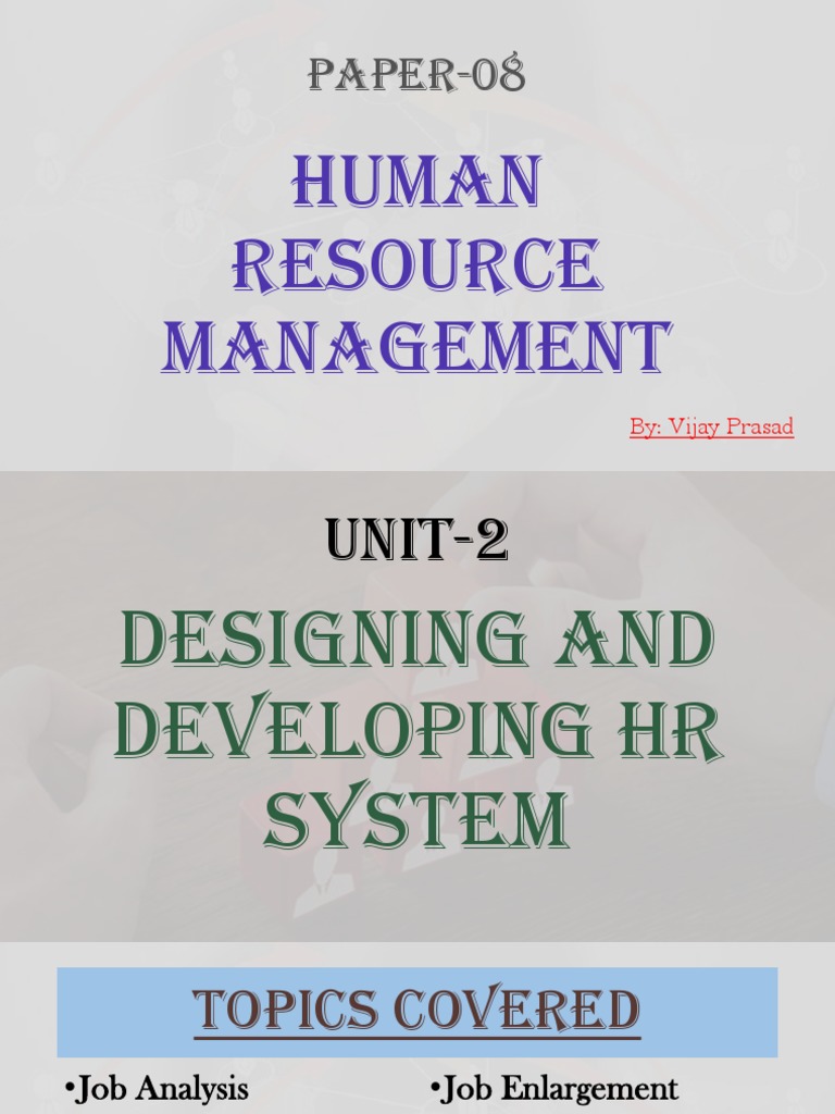 HRM - Unit 2 - PPT - VJ | PDF | Employment | Human Resource Management