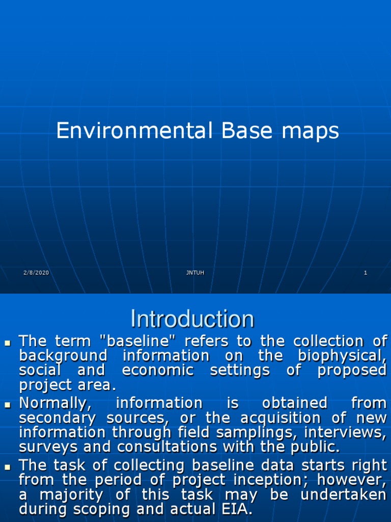 Environmental Baseline Data Collection | PDF | Map | Topography
