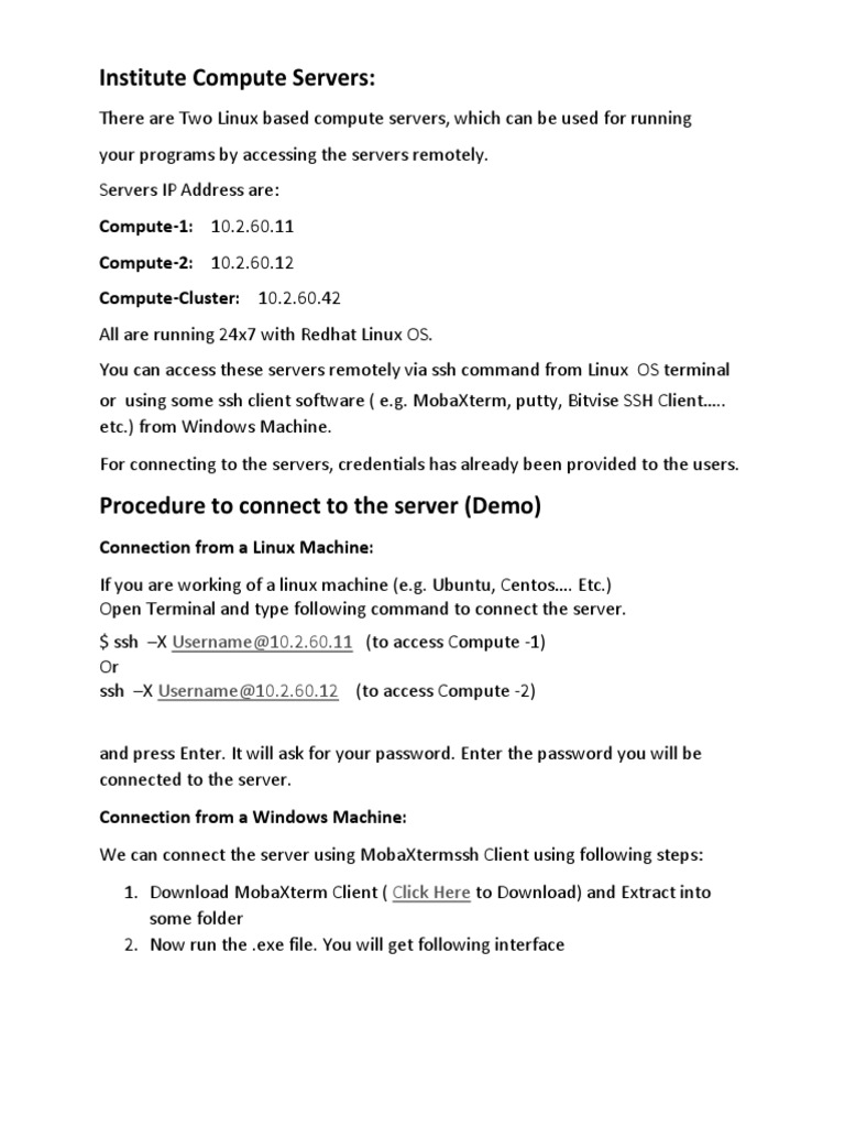 Server Access | PDF | Secure Shell | Server (Computing)