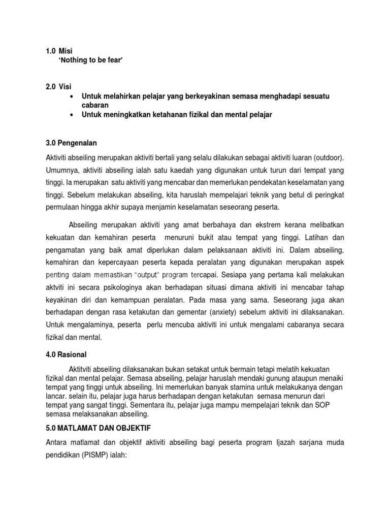Kertas Kerja Abseiling | PDF