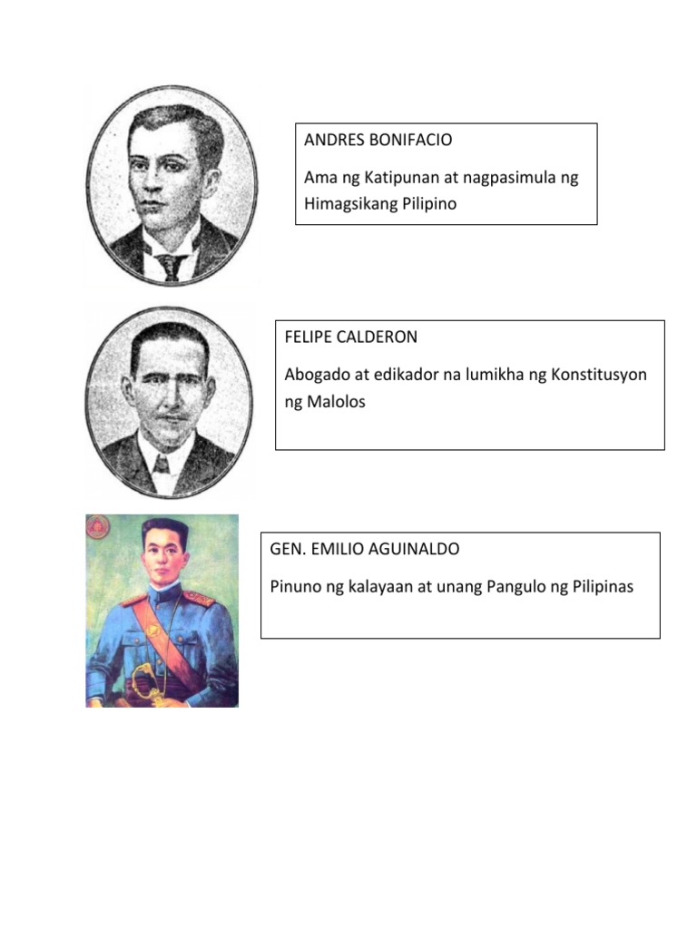 Mga Bayani Ng Pilipinas At Ang Kanilang Nagawa Sa Pilipinas