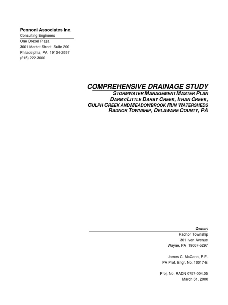 Comprehensive Drainage Study: S M M P D /L D C, I C, G C M R W R T, D C ...