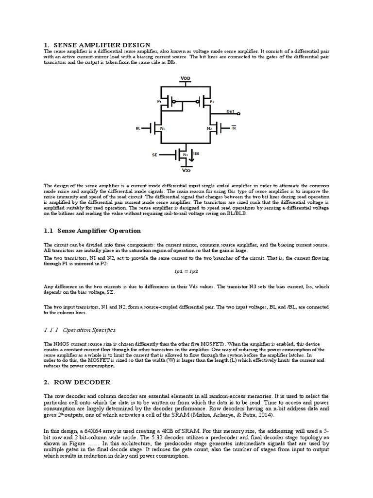 Sense Amp | PDF | Amplifier | Mosfet
