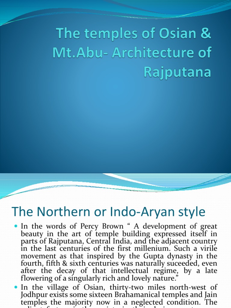 The Temples of Osian & MT - Abu - Architecture of Rajputana | PDF ...
