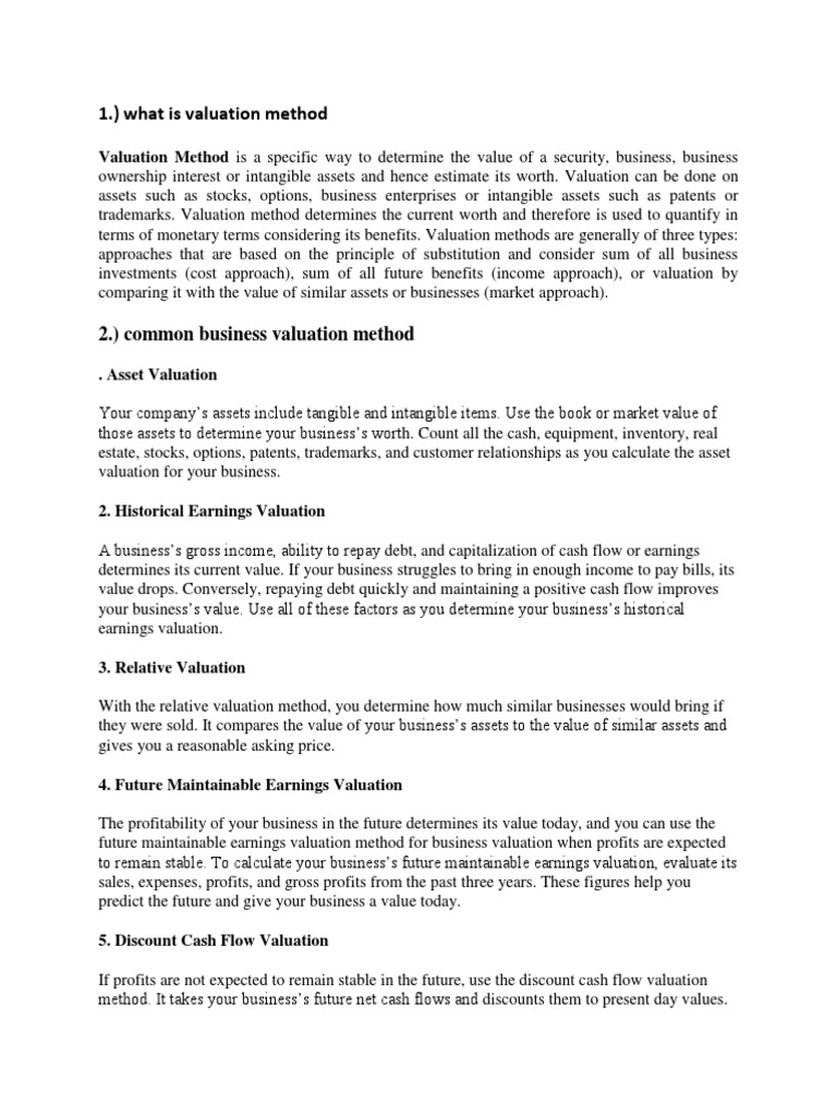 Valmeth Ass | PDF | Discounted Cash Flow | Valuation (Finance)