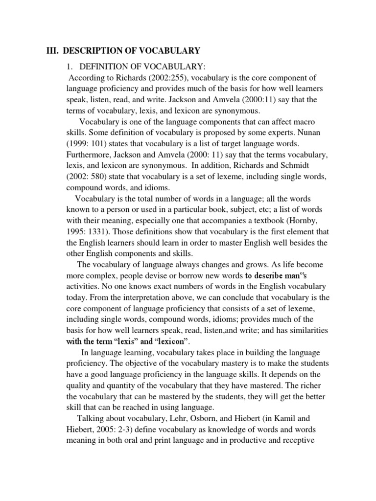 Topic Vocabulary | PDF | Vocabulary | Reading Comprehension