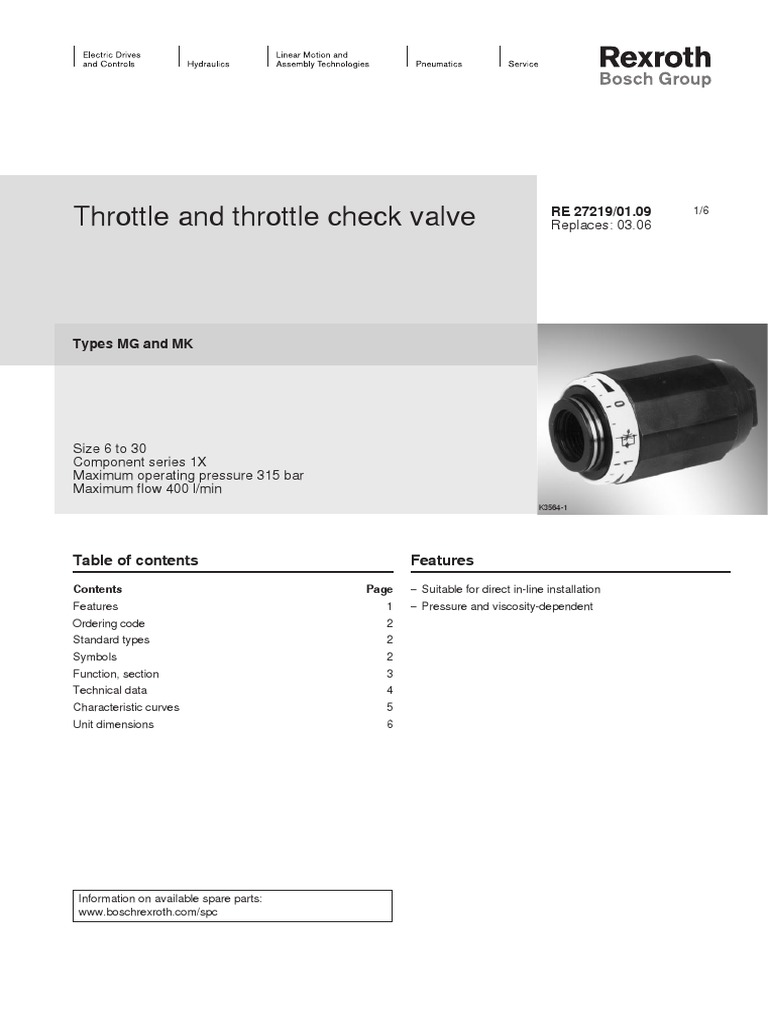 Bosch Rexroth z2fs 6 z2fs10 Flow Control Modular Valve PDF | PDF ...