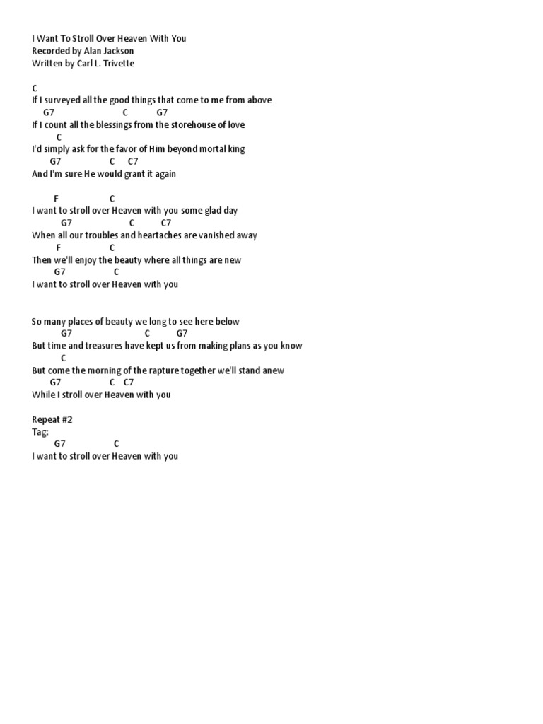 I Want To Stroll Over Heaven With You Pdf Grace In Christianity