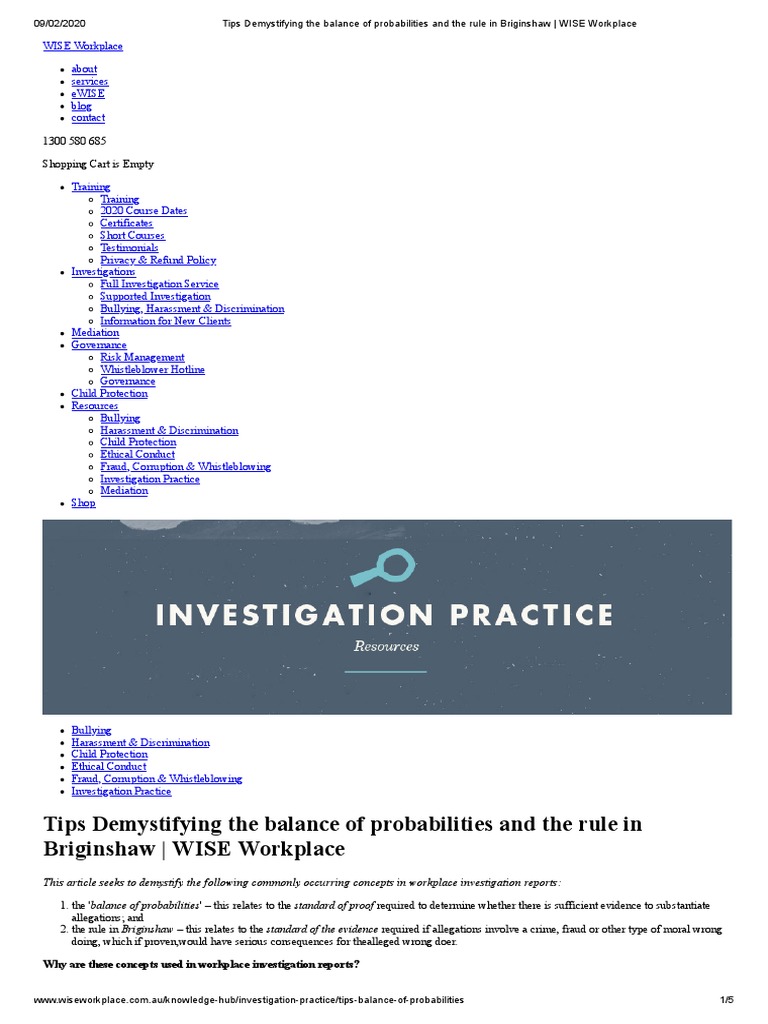 Balance of Probabilities and The Rule | PDF | Burden Of Proof (Law ...