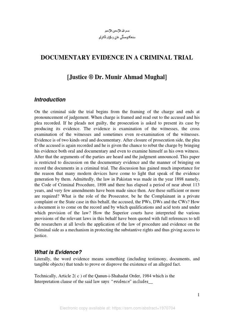 By Justice Munir | PDF | Burden Of Proof (Law) | Evidence (Law)